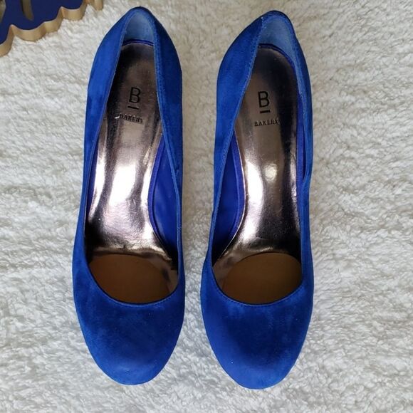 Bakers | Shoes | Bakers Womens 9 Victoria Blue Suede Platform Heels ...